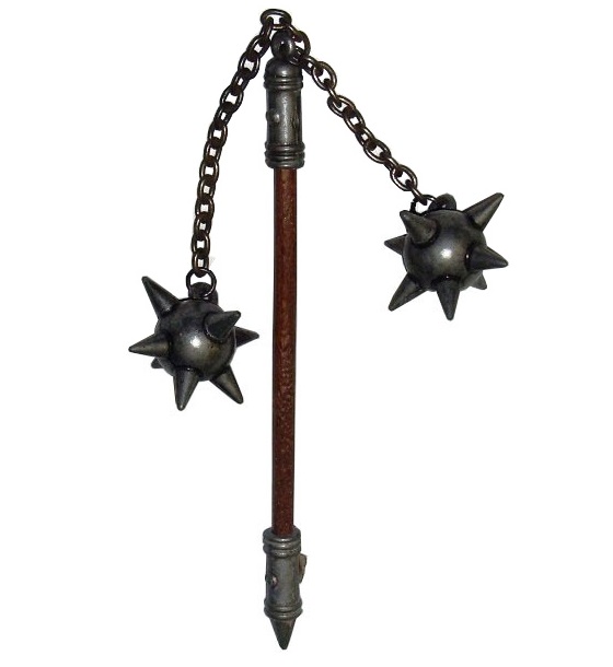 Mini mazza con due palle chiodate - replica in miniatura di mazzafrusto ...